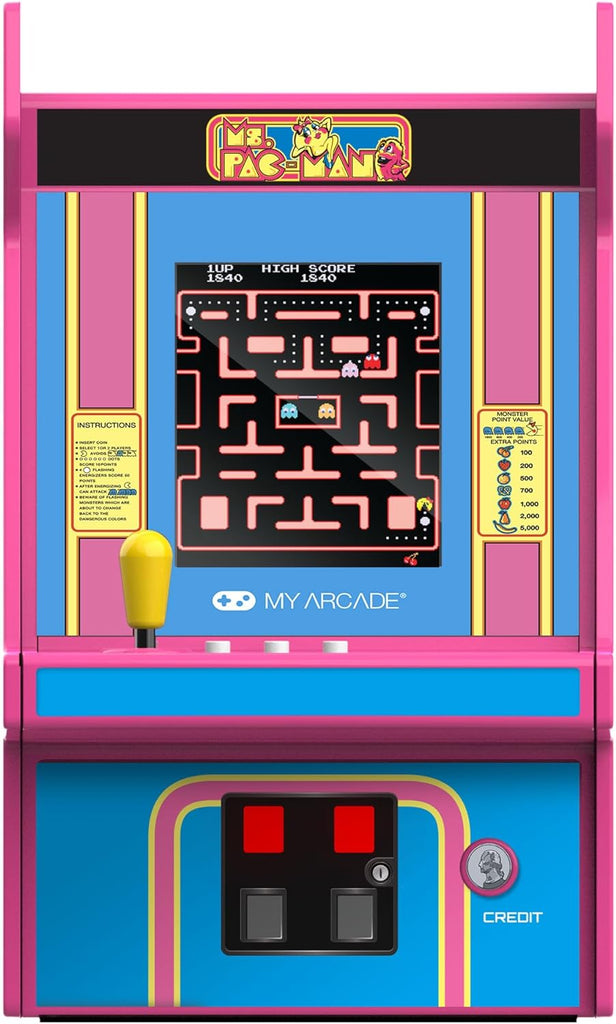 My Arcade Ms. Pac-Man Micro Player Pro: 6.75" Mini Arcade Machine, Ful ...