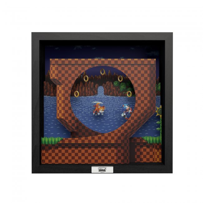 Pixel Frames Sonic the Hedgehog: Sonic Mania - Green Hill Zone 9x9 3D ...