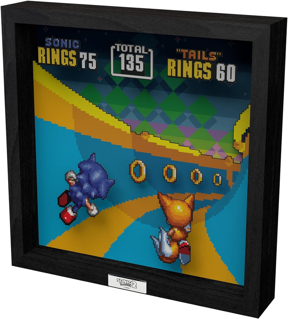 Pixel Frames Sonic The Hedgehog 2: Special Stage 9x9 3D Shadow Box Art ...