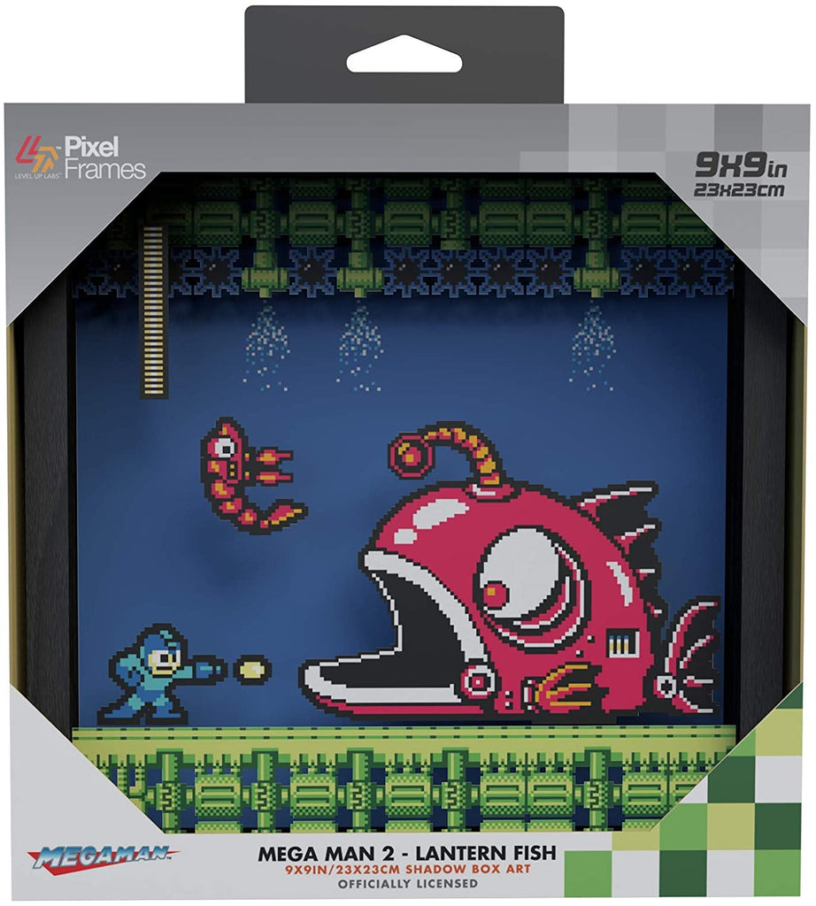 Pixel Frames Mega Man 2 Lantern Fish 9x9 Inches Shadow Box Art - Offic ...