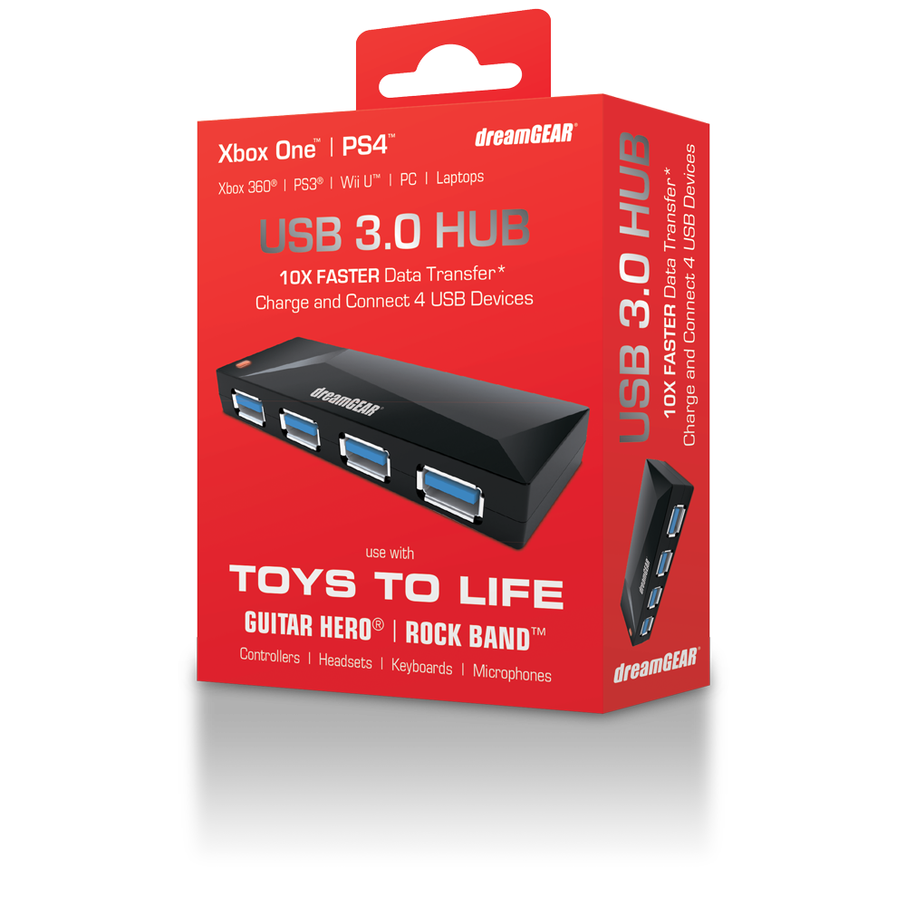 dreamGEAR USB 3.0 Hub for Xbox One/PS4/Xbox 360/PS3/Wii/PC/Mac ...