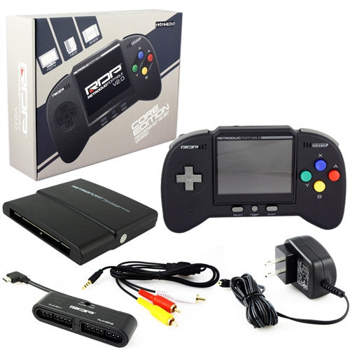 RetroDuo NES & SNES Portable Handheld Console V2.0 CORE Edition - Blac ...